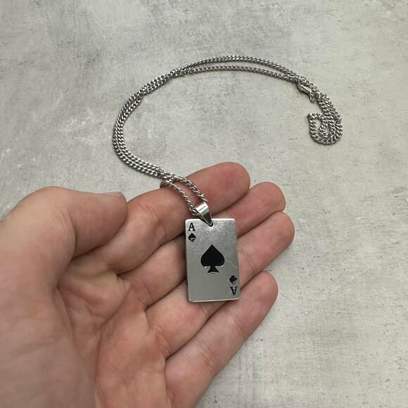 American Vintage | Jewelry | Vintage Y2k Silver Ace Of Spades Cross ...